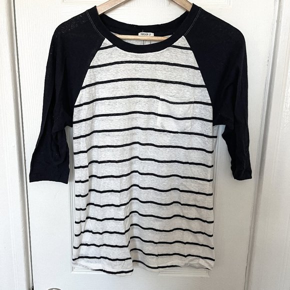 Forever 21 | Tops | Navy Blue Baseball Tee | Poshmark